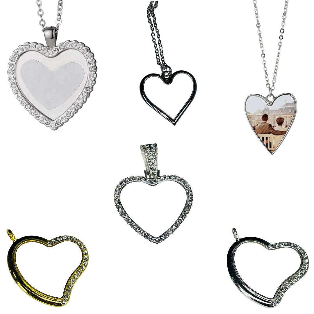 Sublimation heart necklace store